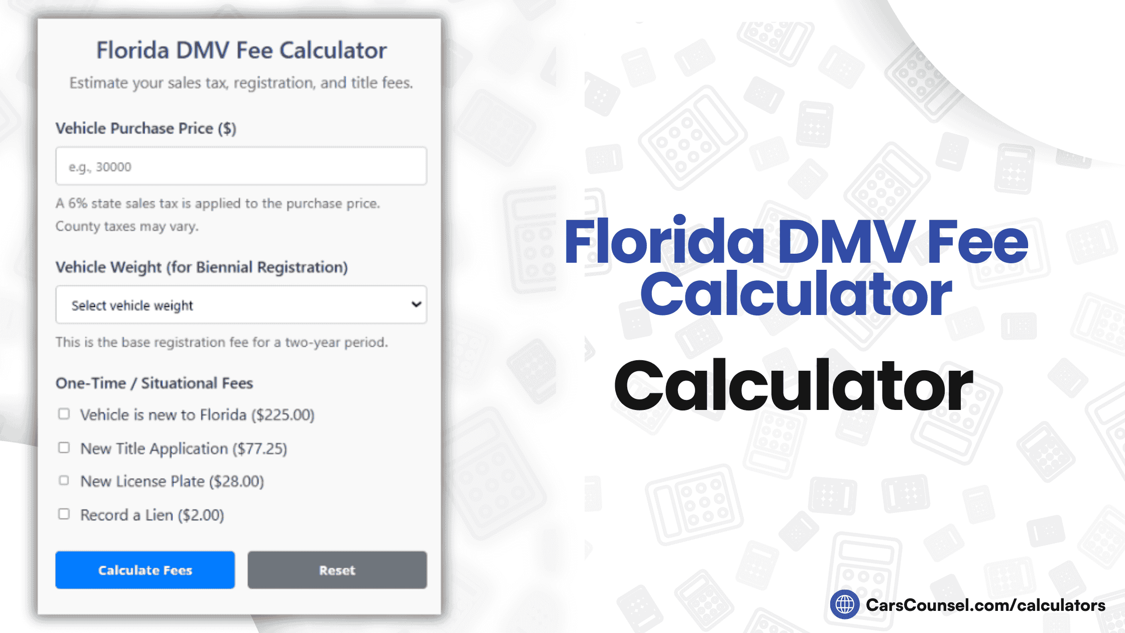 Florida Car Registration Fee Calculator – CarsCounsel