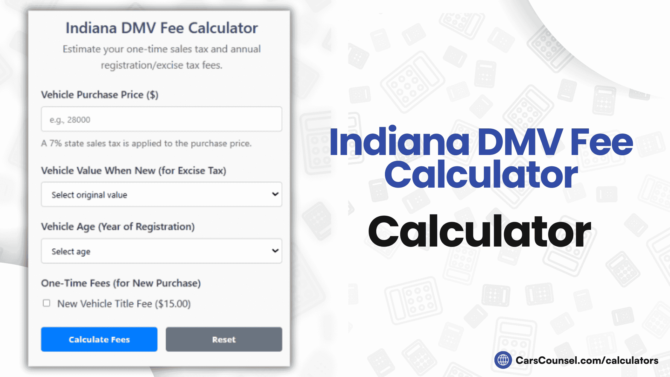 Indiana Car Registration Fee Calculator – CarsCounsel