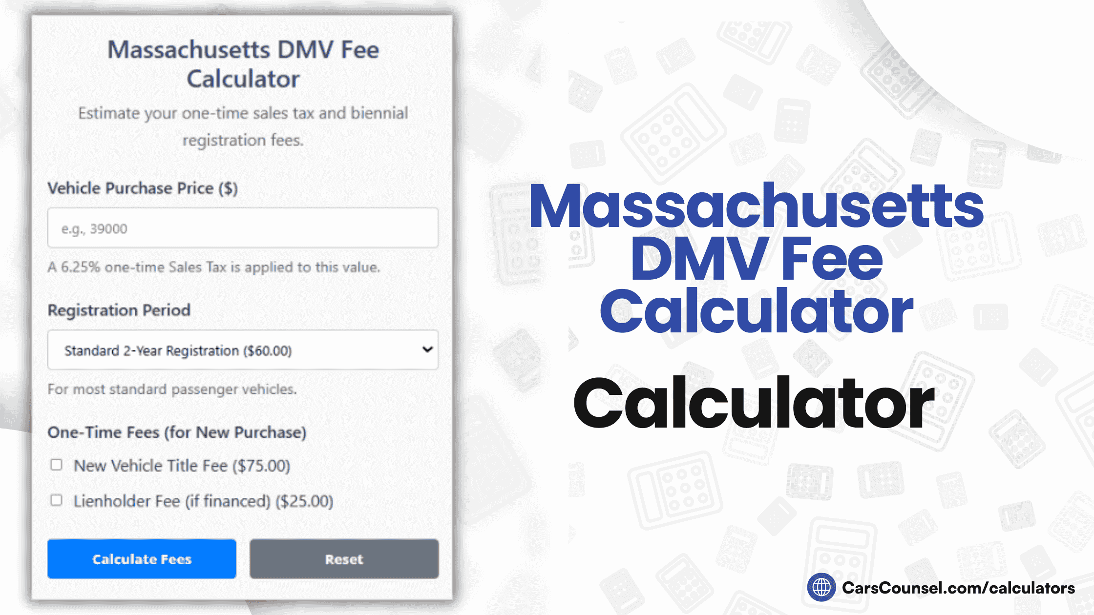 Massachusetts Car Registration Fee Calculator – CarsCounsel