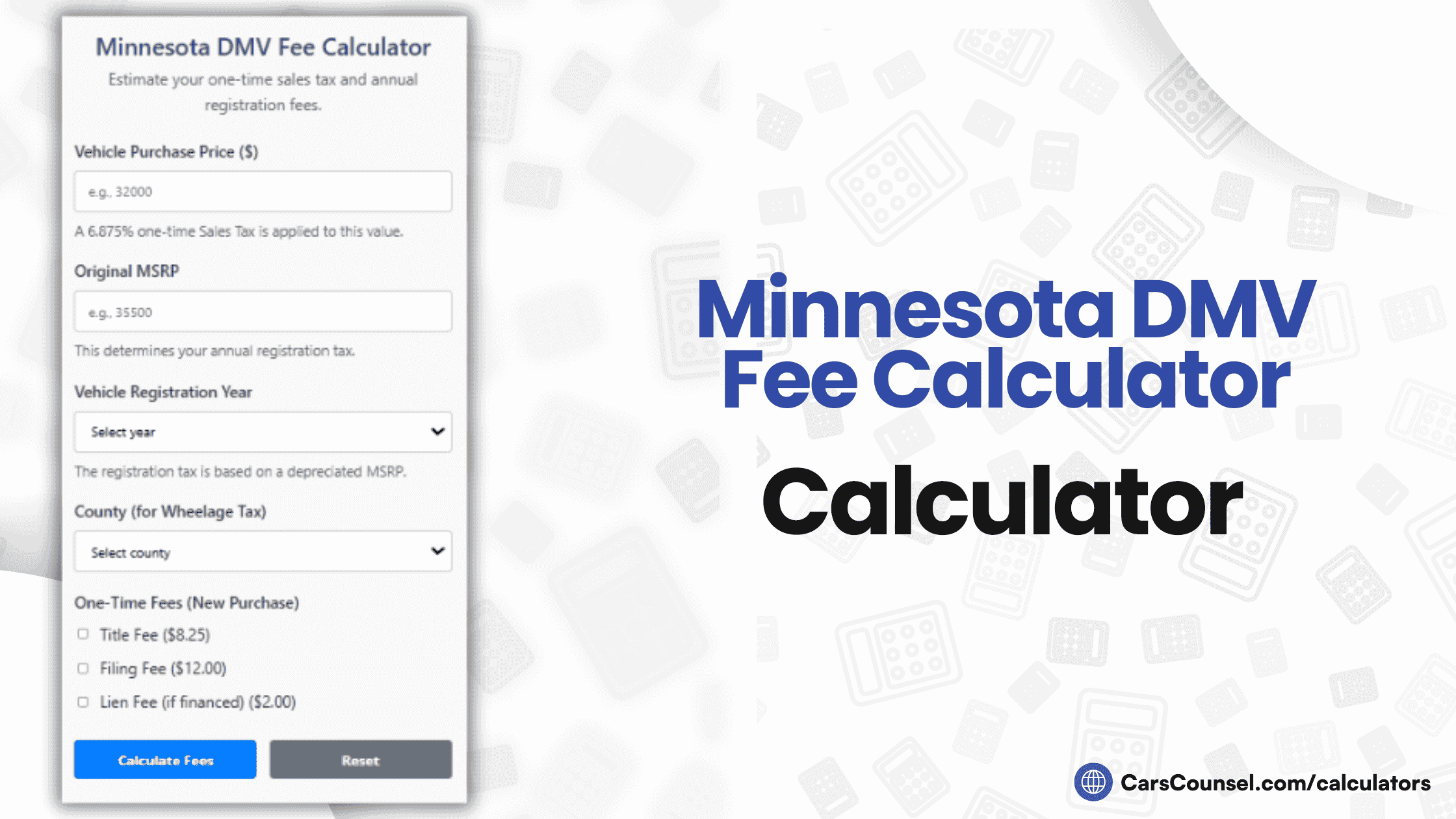 Minnesota Car Registration Fee Calculator – CarsCounsel
