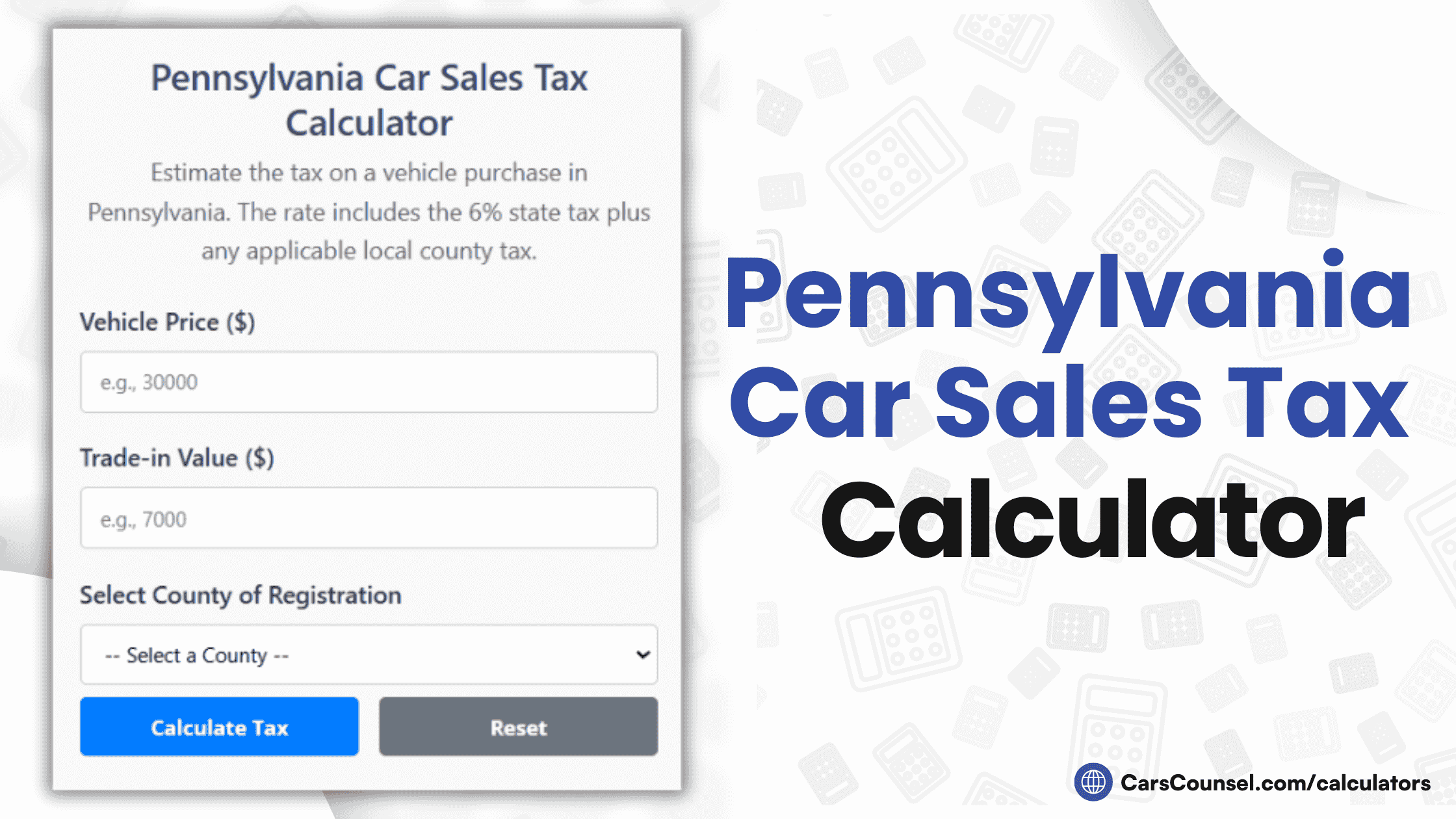 Pennsylvania Car Sales Tax Calculator 2025 – Fast, Free & Accurate