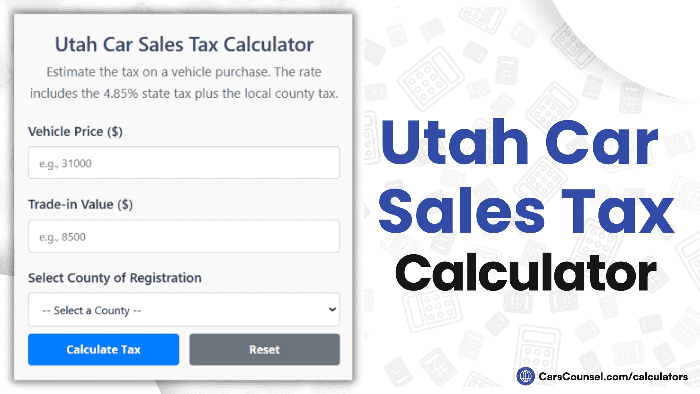 Utah Car Sales Tax Calculator 2025 – Fast, Free & Accurate