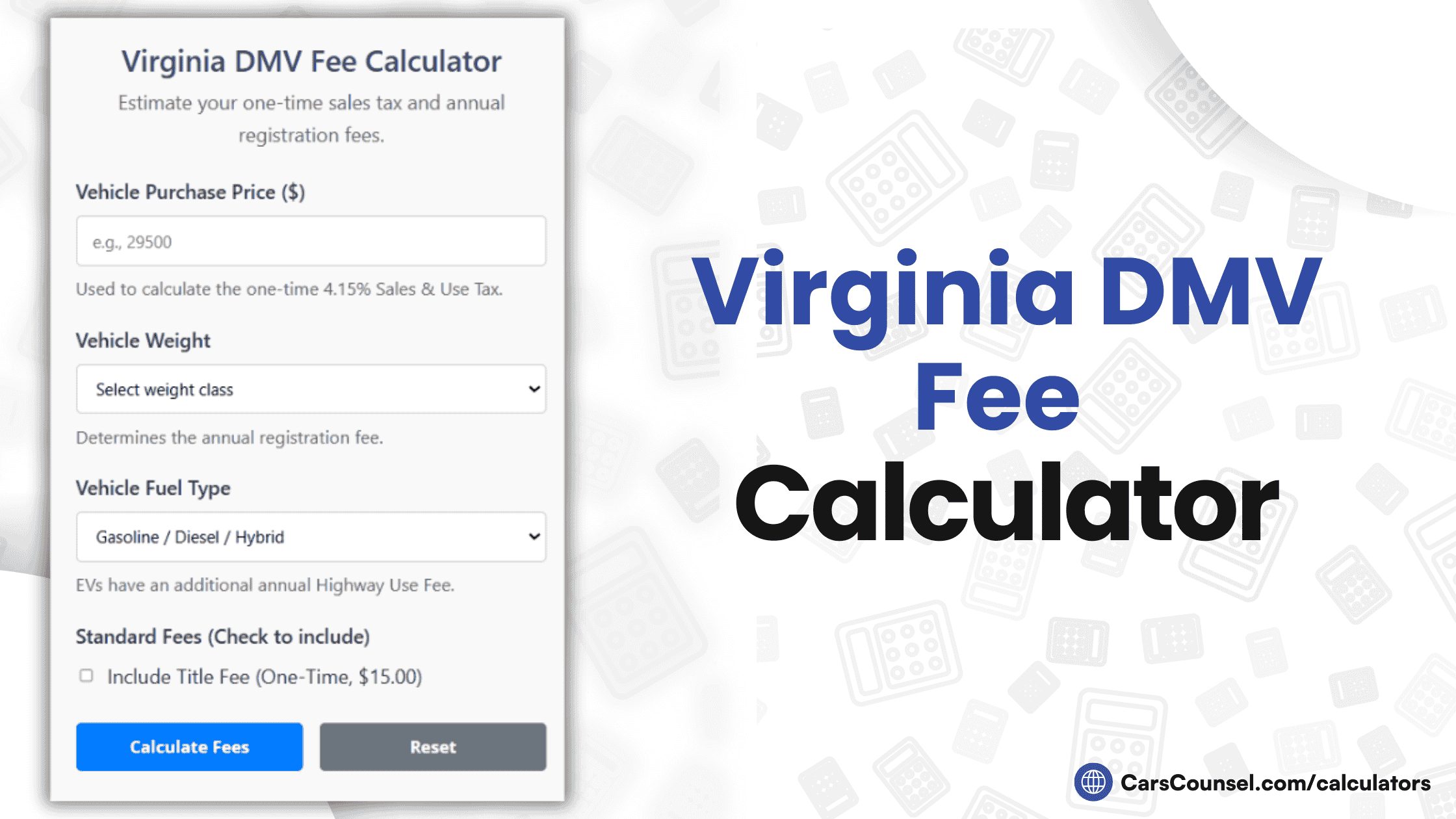 Virginia Car Registration Fee Calculator – CarsCounsel