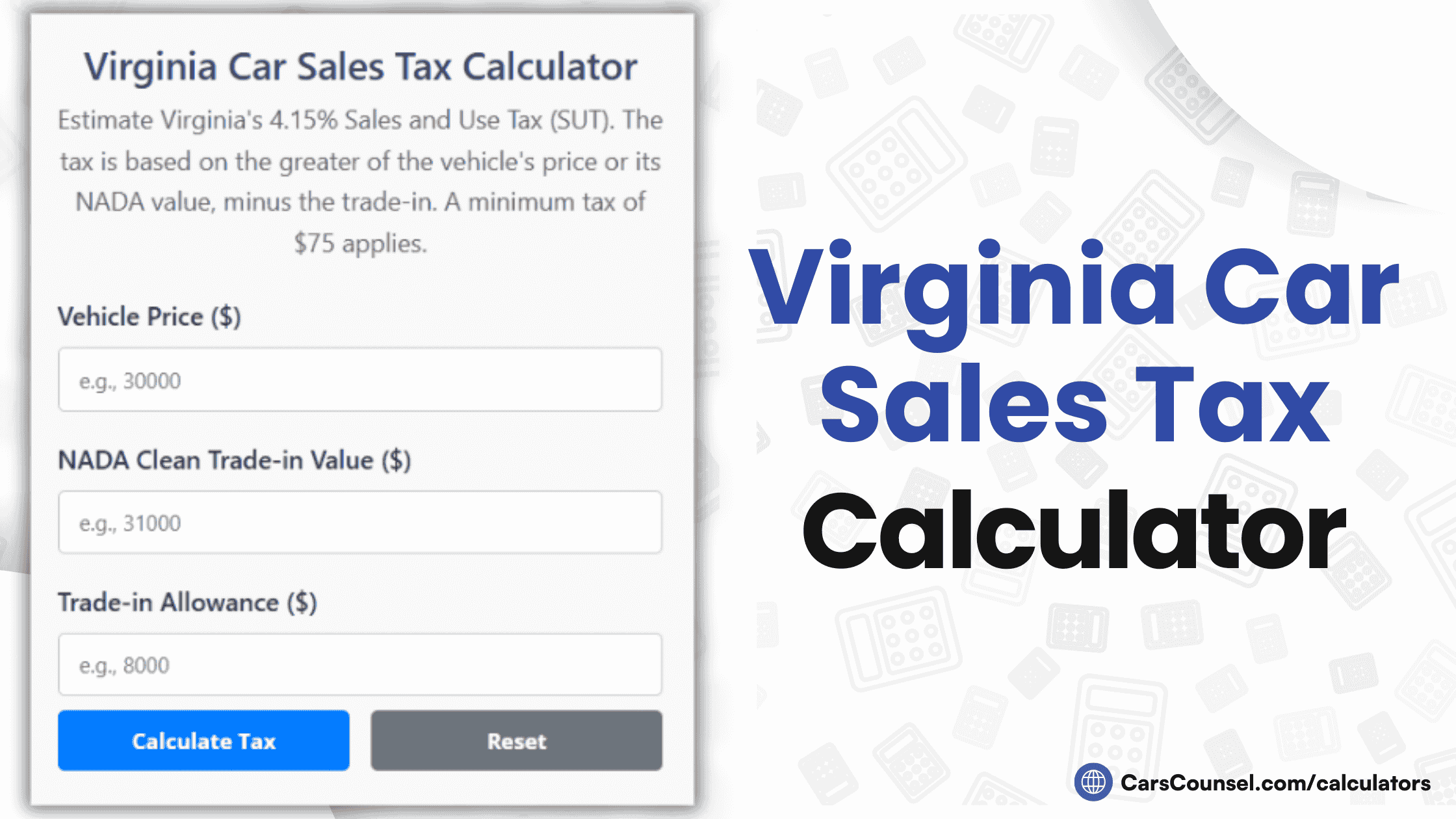 Virginia Car Sales Tax Calculator 2025 – Fast, Free & Accurate