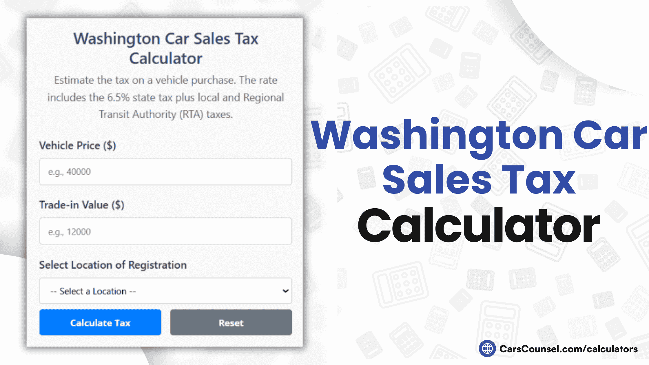 Washington Car Sales Tax Calculator 2025 – Fast, Free & Accurate