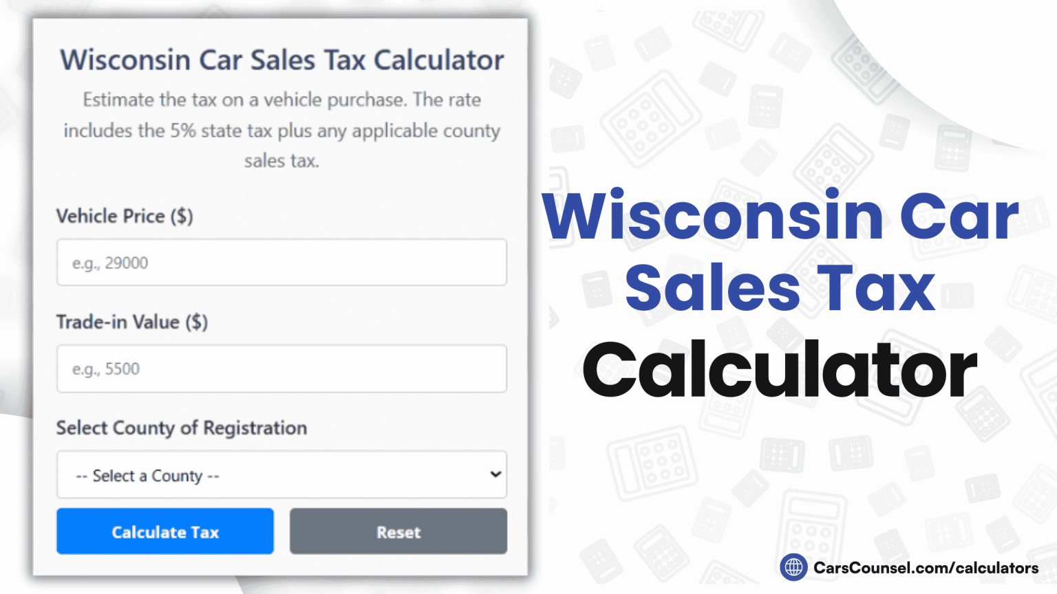 Wisconsin Car Sales Tax Calculator – CarsCounsel