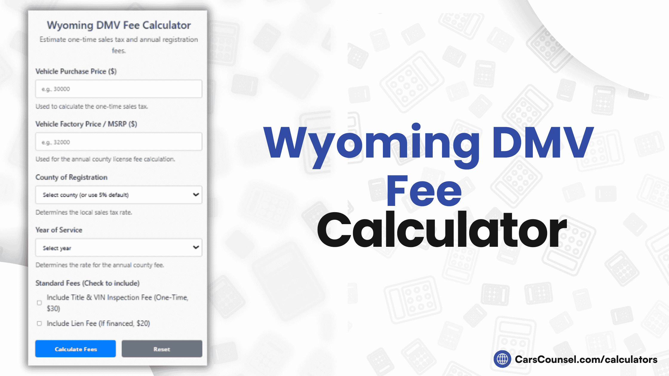 Wyoming Car Registration Fee Calculator – CarsCounsel