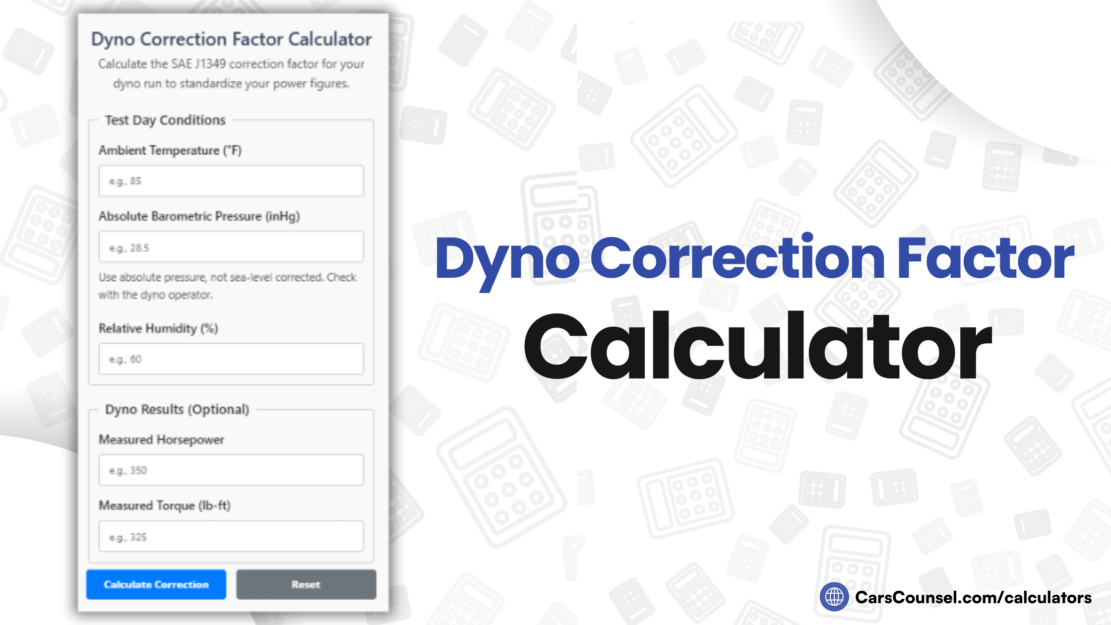 Dyno Correction Factor Calculator – CarsCounsel
