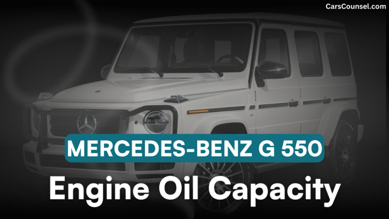 Mercedes-Benz G 550 Engine Oil Capacity: All Years & Engines – CarsCounsel