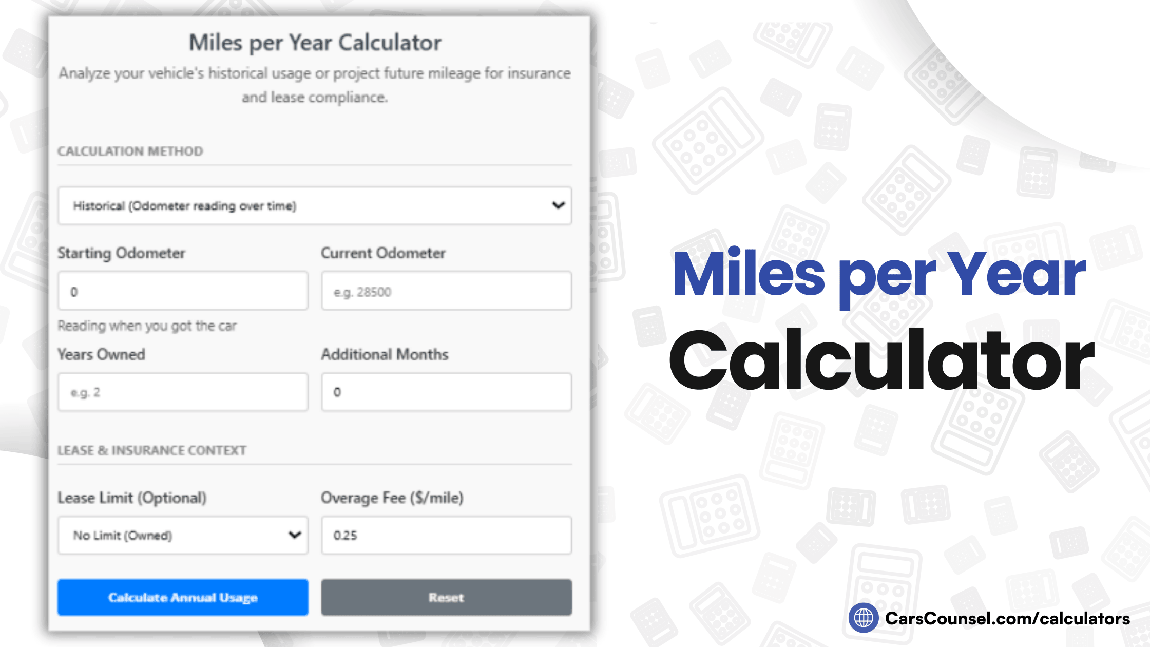 Miles per Year Calculator – CarsCounsel